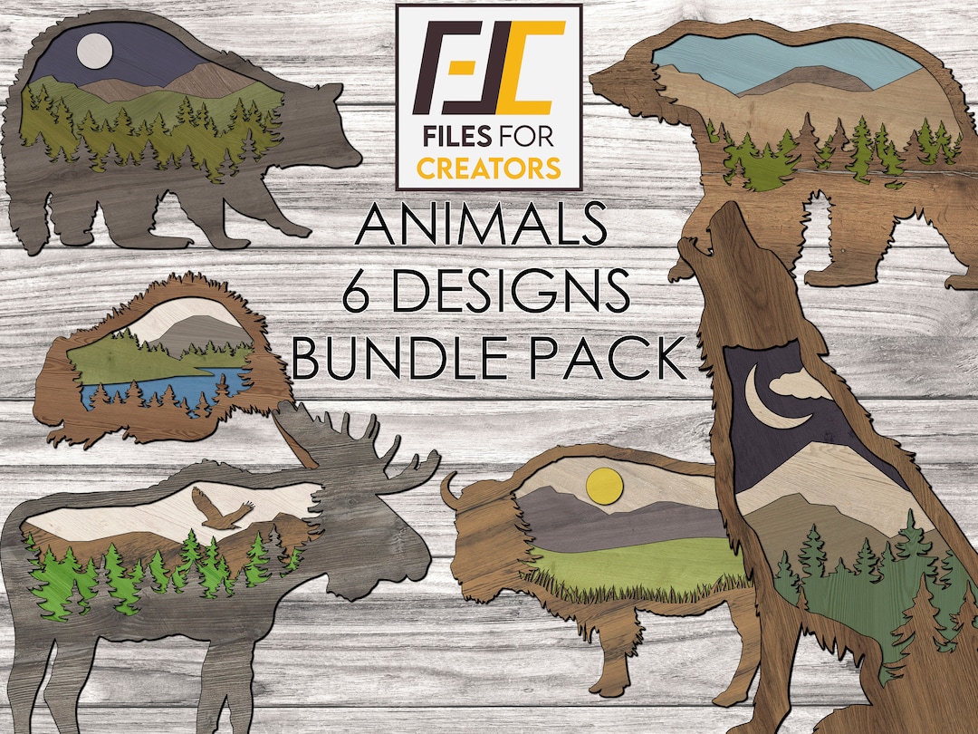 Animals Laser Cut Files: CNC Wood Wall Art, Vector Model (SVG/DXF) - Etsy
