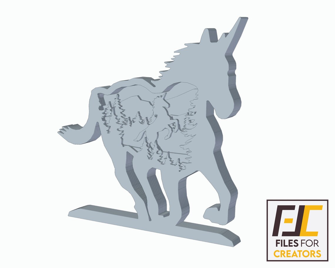 Unicorn Laser Cut, Svg Dxf Files. Cnc Files for Wood. Glowforge Ready ...