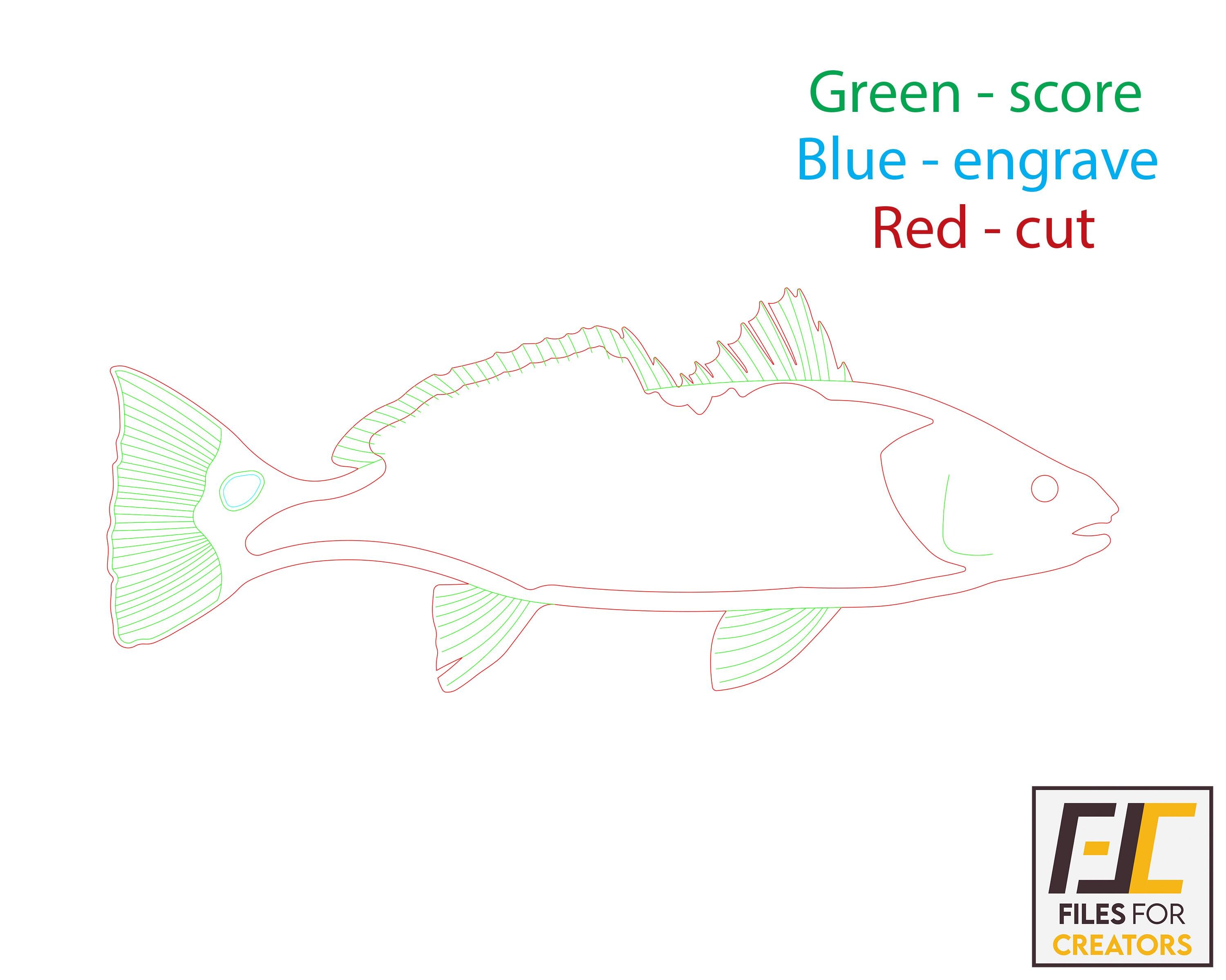 Redfish Laser Cut File: Ocean Scene SVG DXF (digital Download) - Etsy