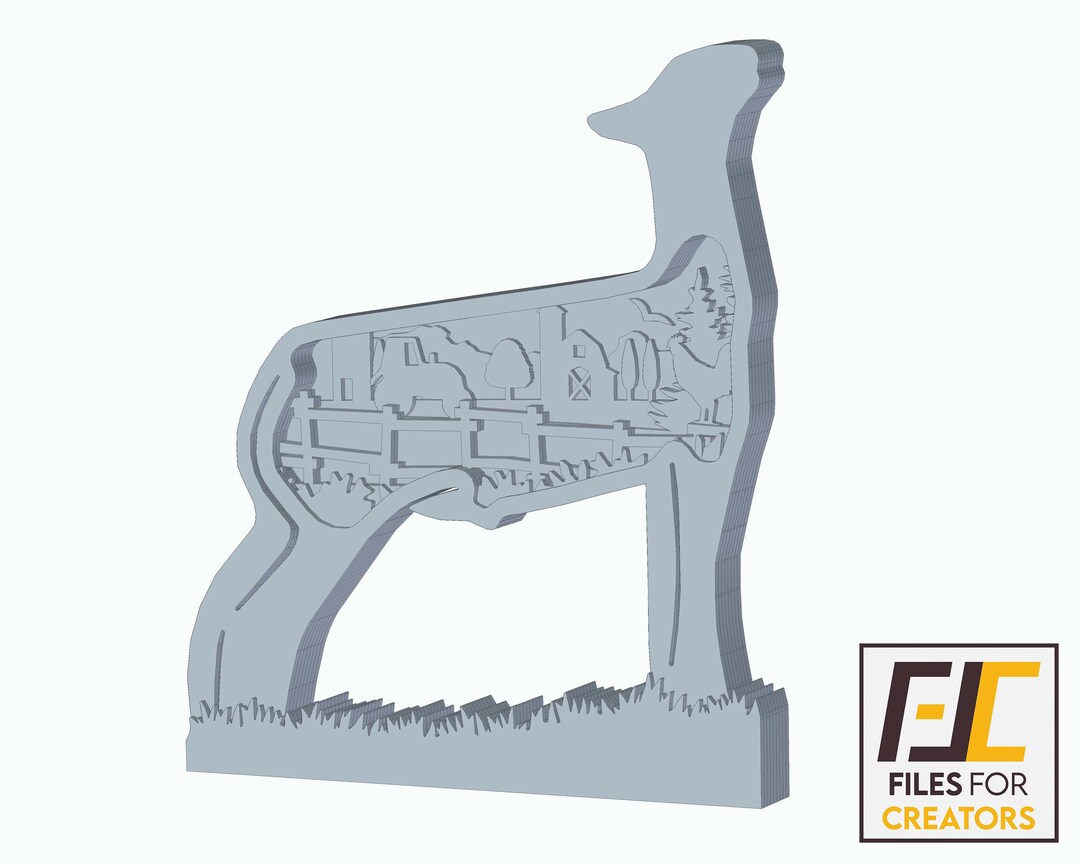 Lamb Farm Scene Laser Cut Files: SVG DXF CNC Glowforge (digital ...