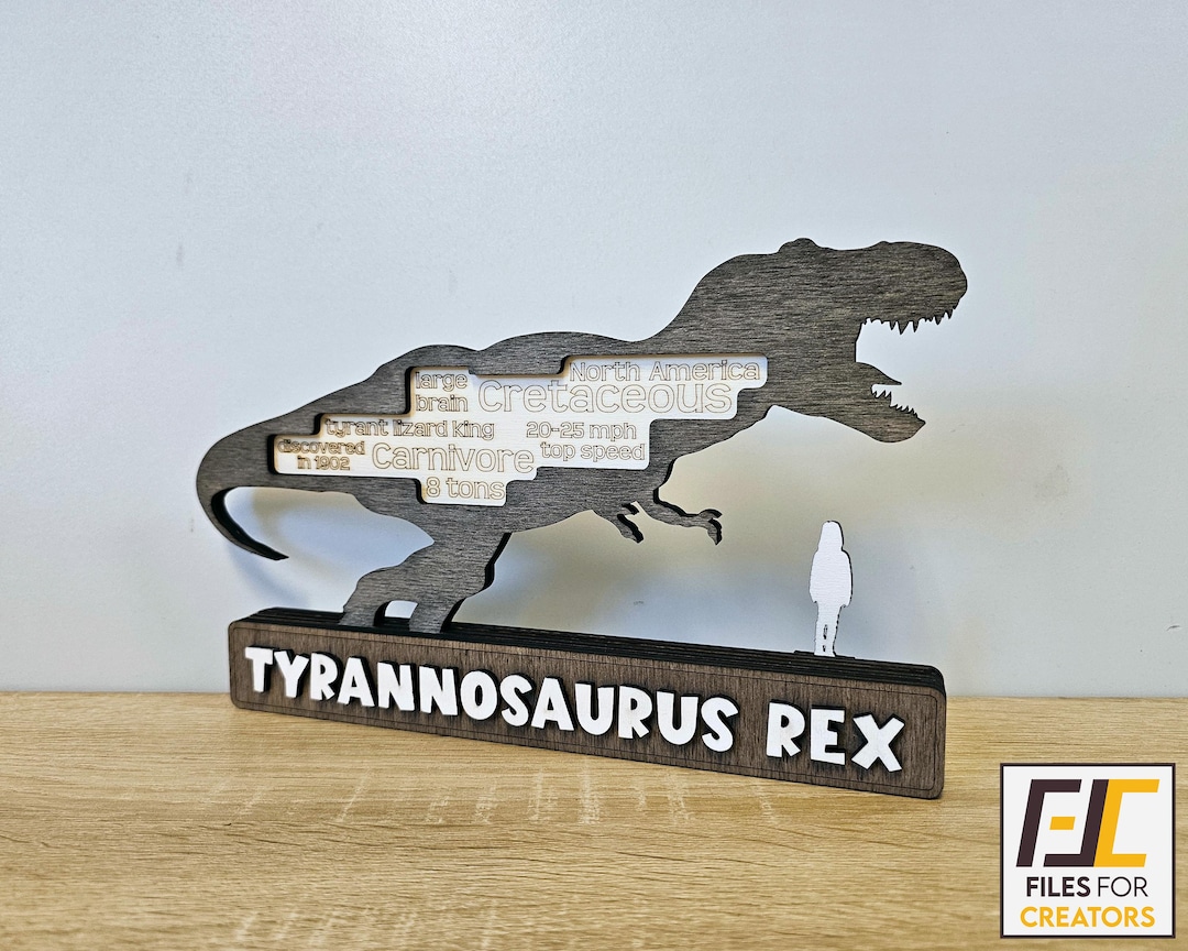 Laser Cut Tyrannosaurus Rex SVG File: DIY Dinosaur Decor (digital ...