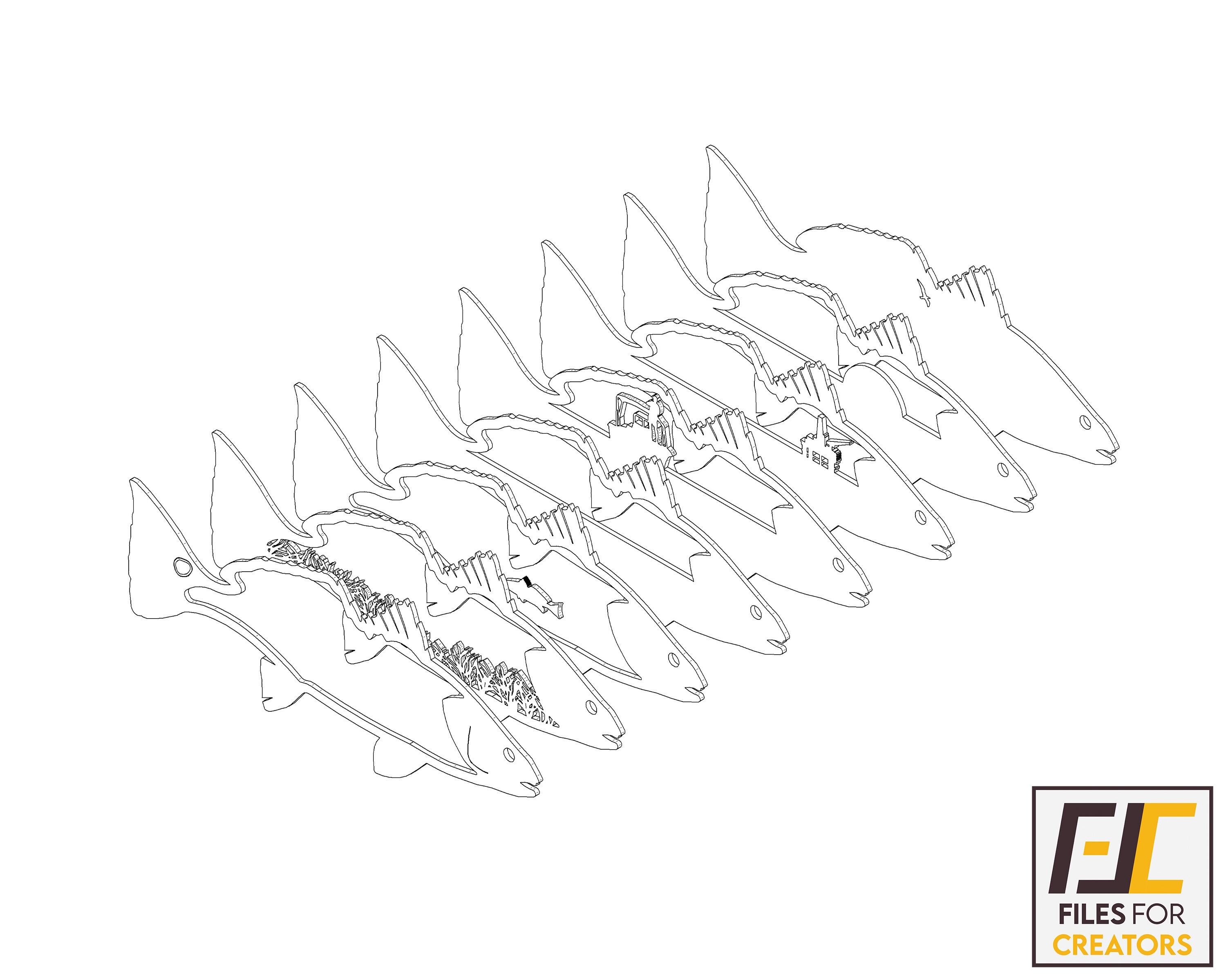 Redfish Laser Cut File: Ocean Scene SVG DXF (digital Download) - Etsy