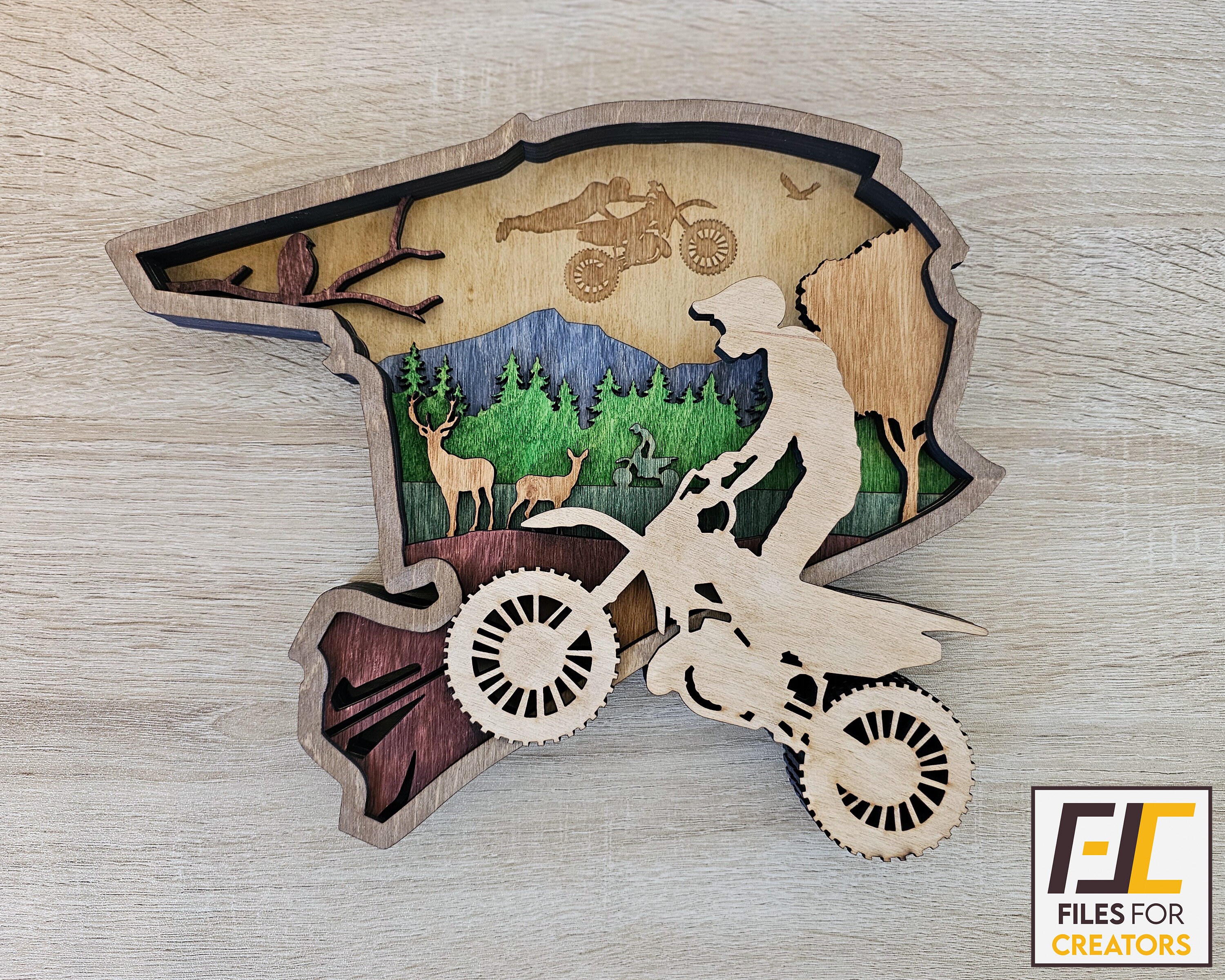 Motocross Racing Laser Cut File: Multilayered Wood Art (SVG, DXF) - Etsy