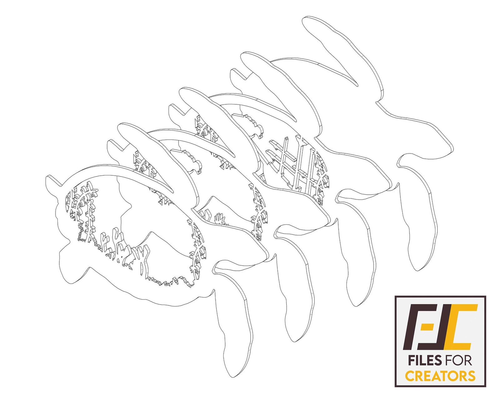 Turtle Laser Cut Svg Dxf Files. Cnc Files for Wood. Glowforge - Etsy