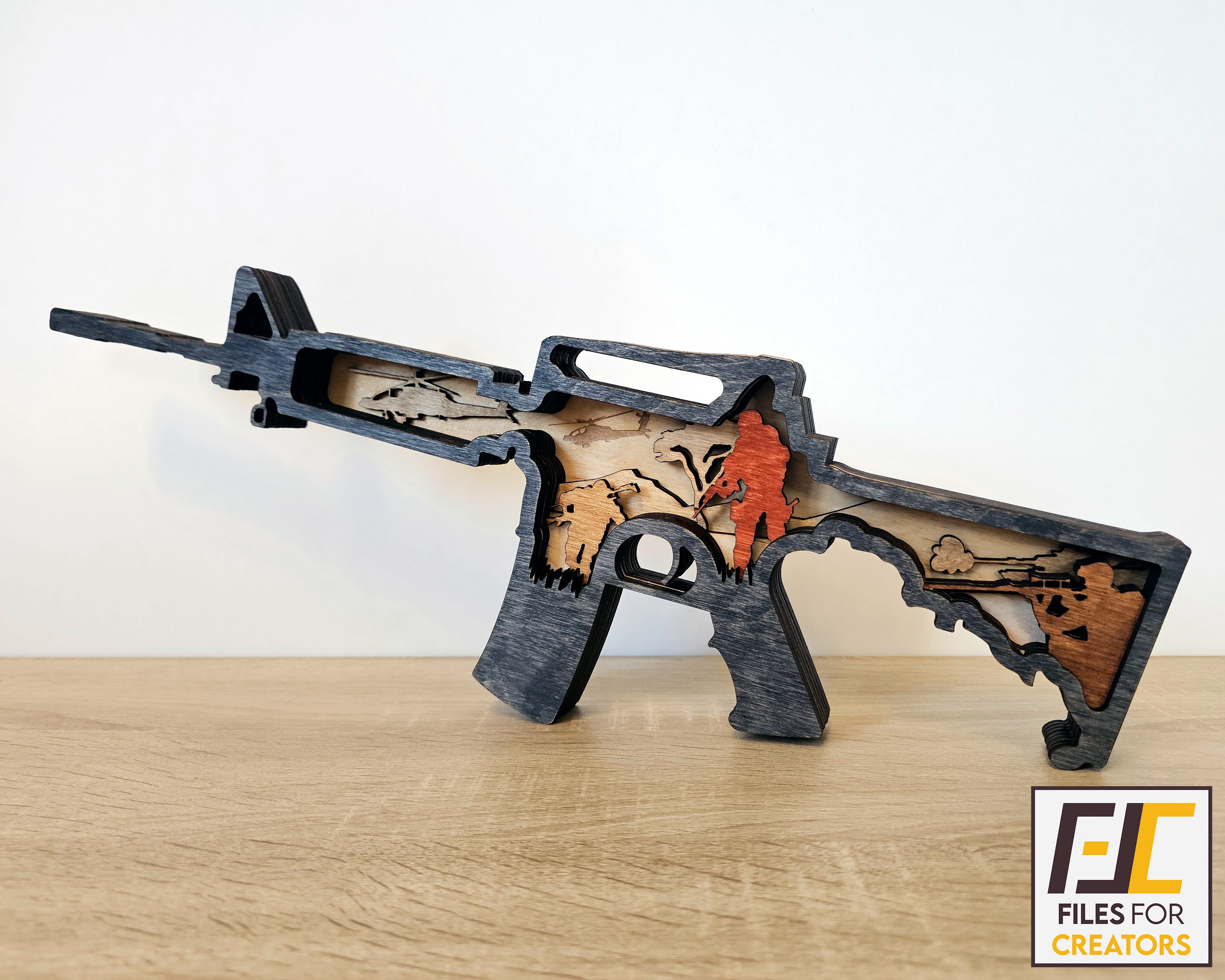 M16 M4 Rifle Laser Cut SVG, DXF File - Instant Download for DIY ...
