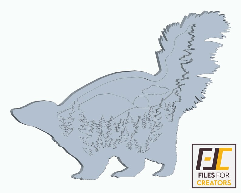 Skunk Laser Cut File: CNC Wood, Glowforge Ready (SVG/DXF) - Etsy
