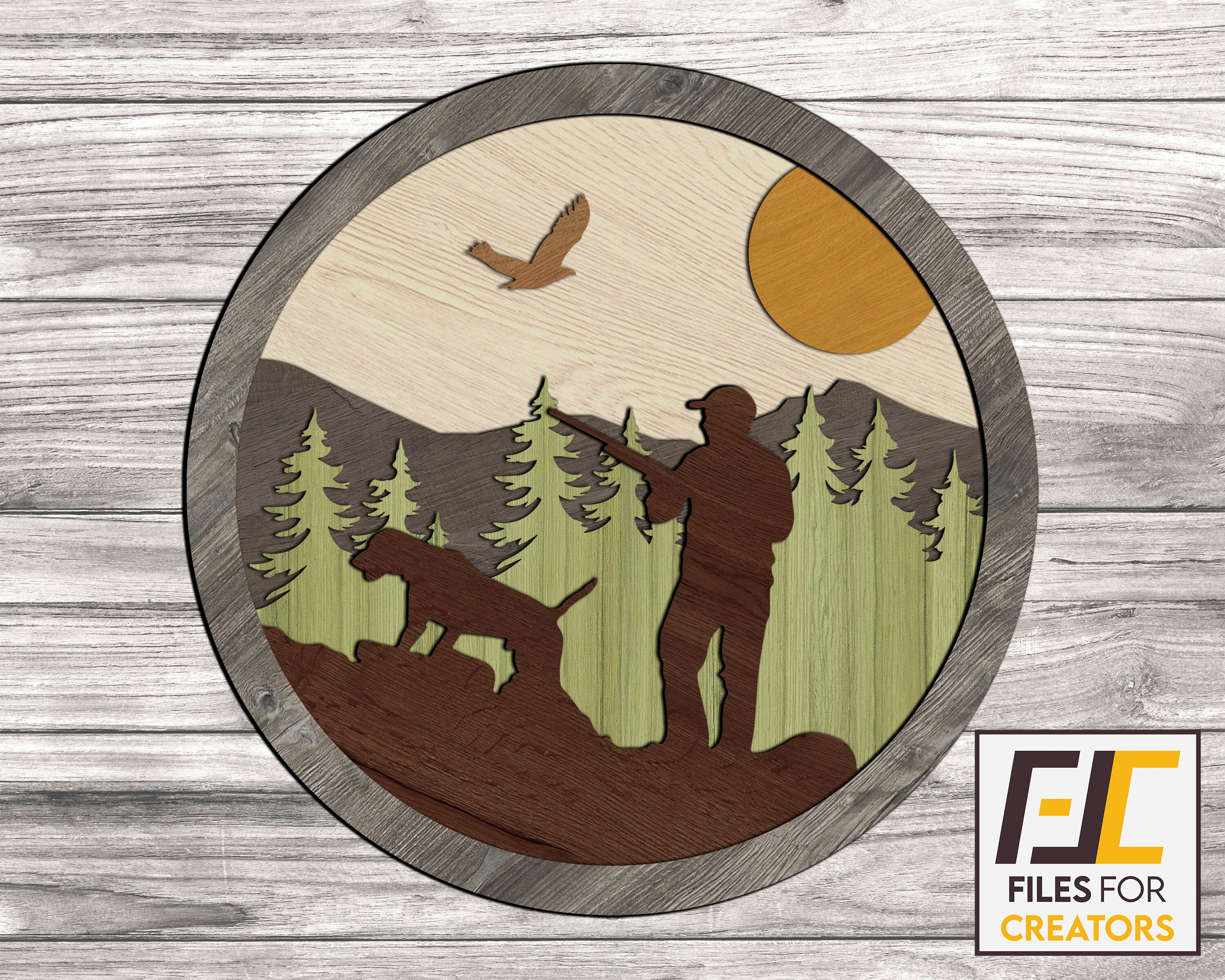 svg dxf files Hunting laser cut Cnc files for wood Vector model. wall ...