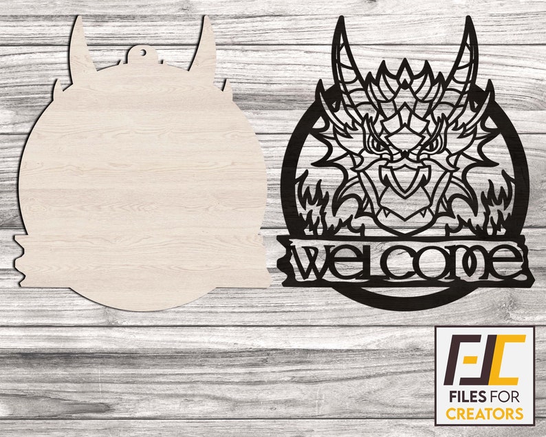 Dragon Welcome Sign Laser Cut File: SVG DXF CNC Glowforge Ready - Etsy