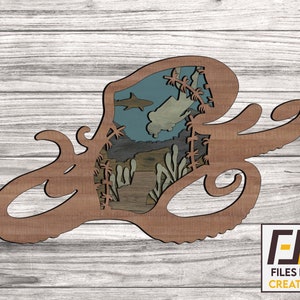 Octopus Laser Cut, Svg Dxf Files. Cnc Files for Wood. Glowforge Ready ...
