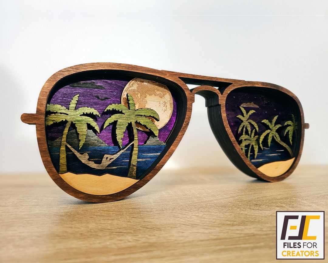 Beach Glasses Lasercut SVG, DXF File - Instant Download for DIY ...