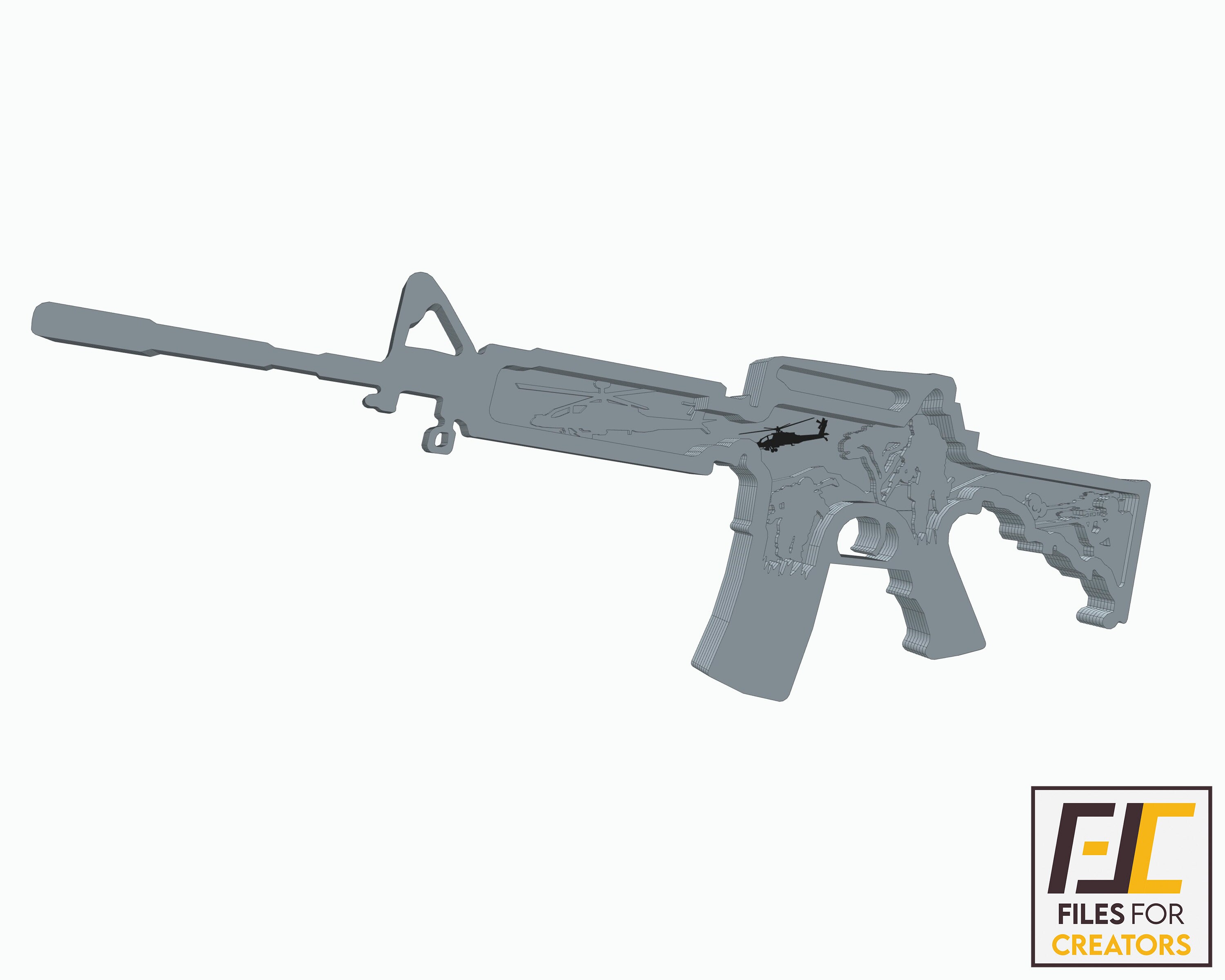 M16 M4 Rifle Laser Cut SVG, DXF File - Instant Download for DIY ...
