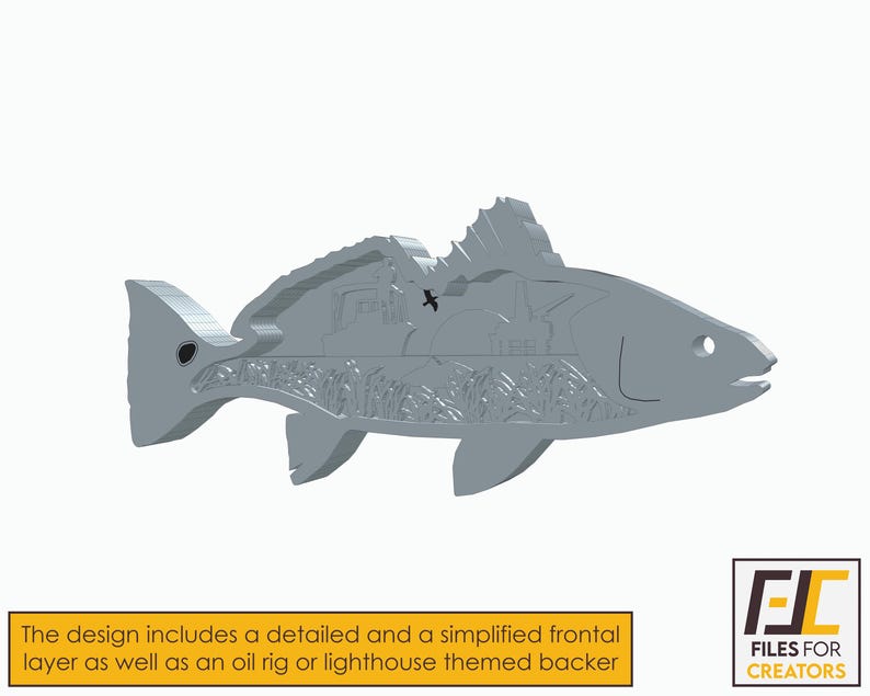 Redfish Laser Cut File: Ocean Scene SVG DXF (digital Download) - Etsy