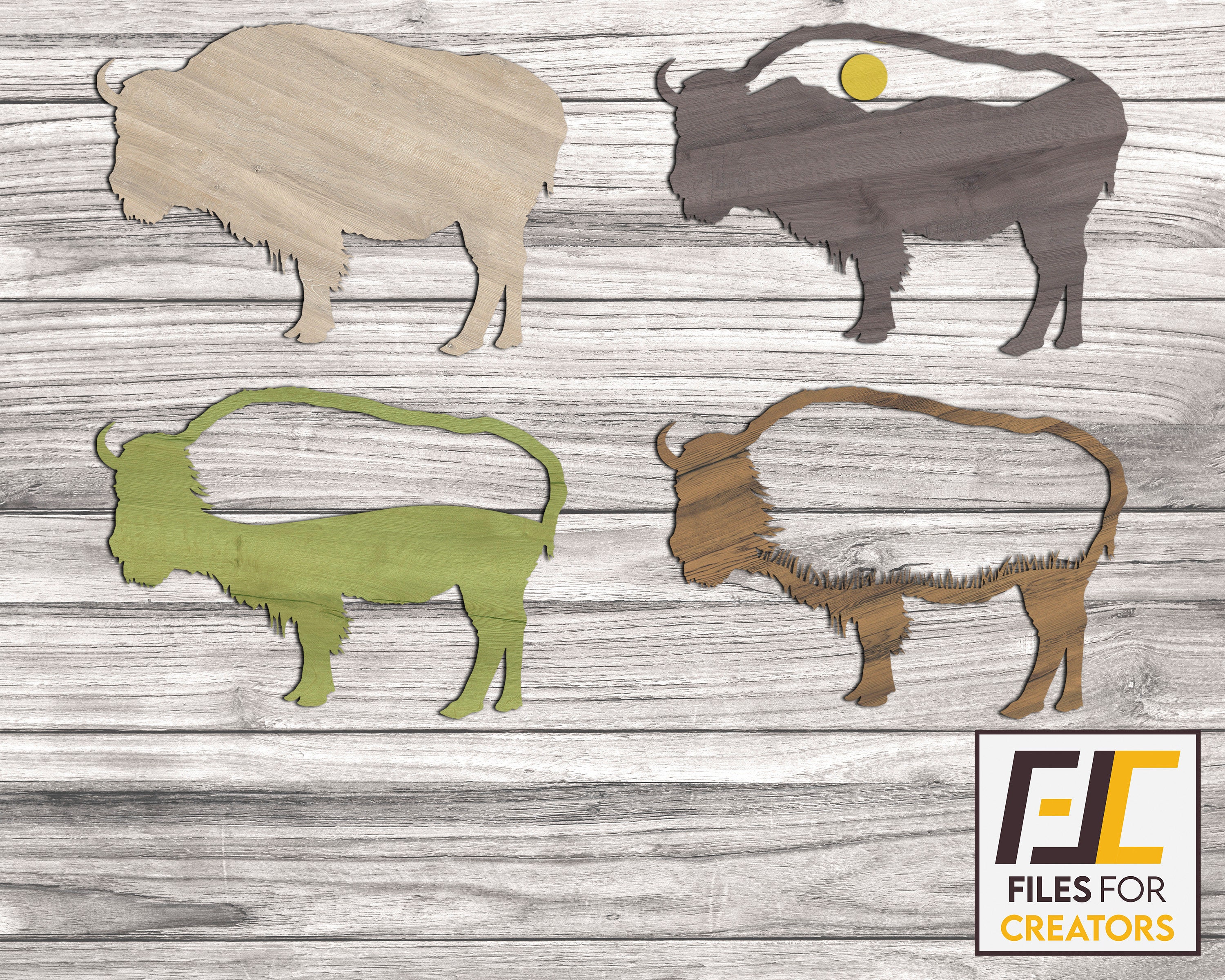 Bison Laser Cut, Svg Dxf Files. Cnc Files for Wood. Wall Art, Decal ...