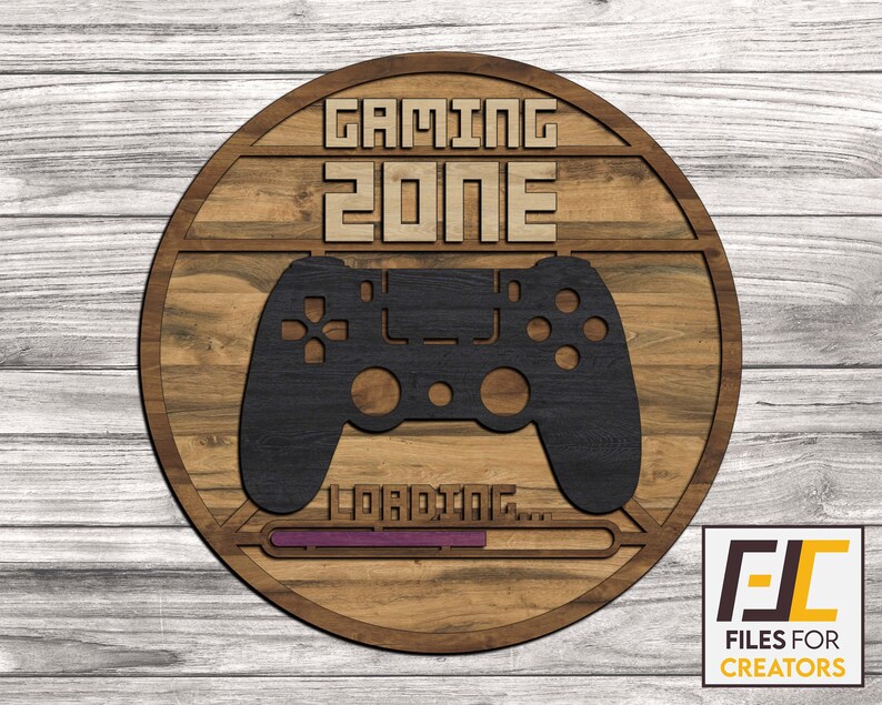 Gaming Zone Sign Laser Cut Files: SVG DXF CNC Glowforge Ready - Etsy
