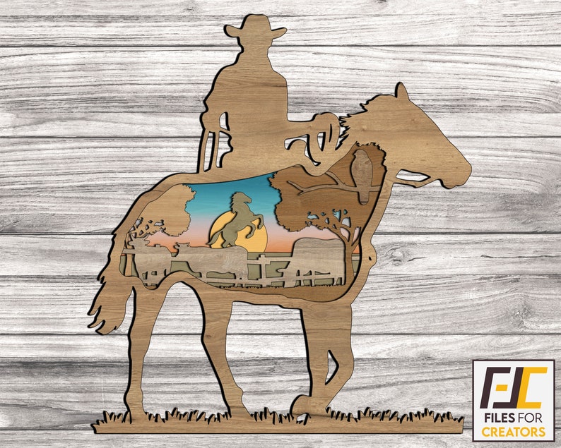 Cowboy Wall Art SVG: Laser Cut Files for CNC Machines - Etsy