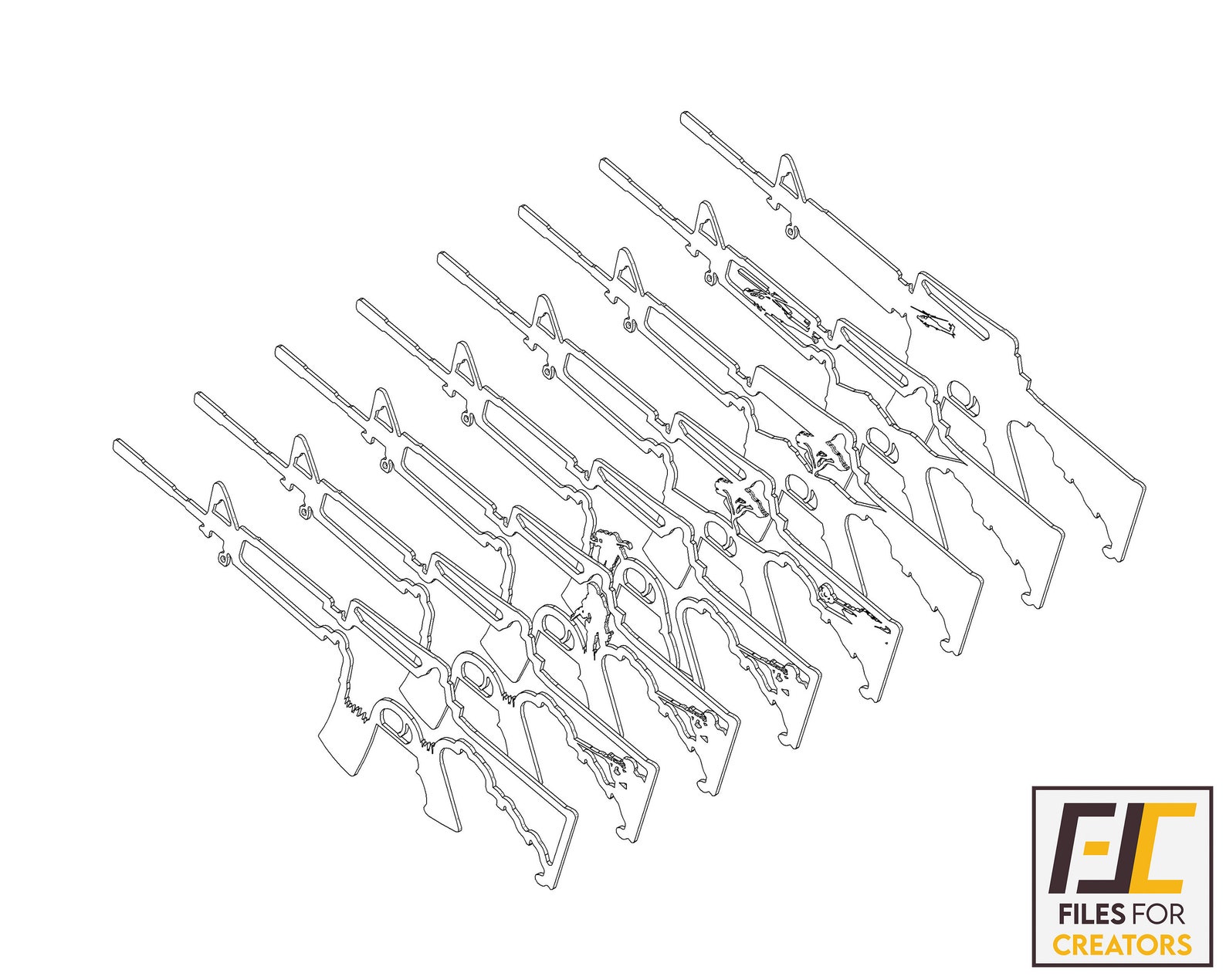 M16 M4 Rifle Laser Cut SVG, DXF File - Instant Download for DIY ...