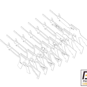 M16 M4 Rifle Laser Cut SVG, DXF File - Instant Download for DIY ...