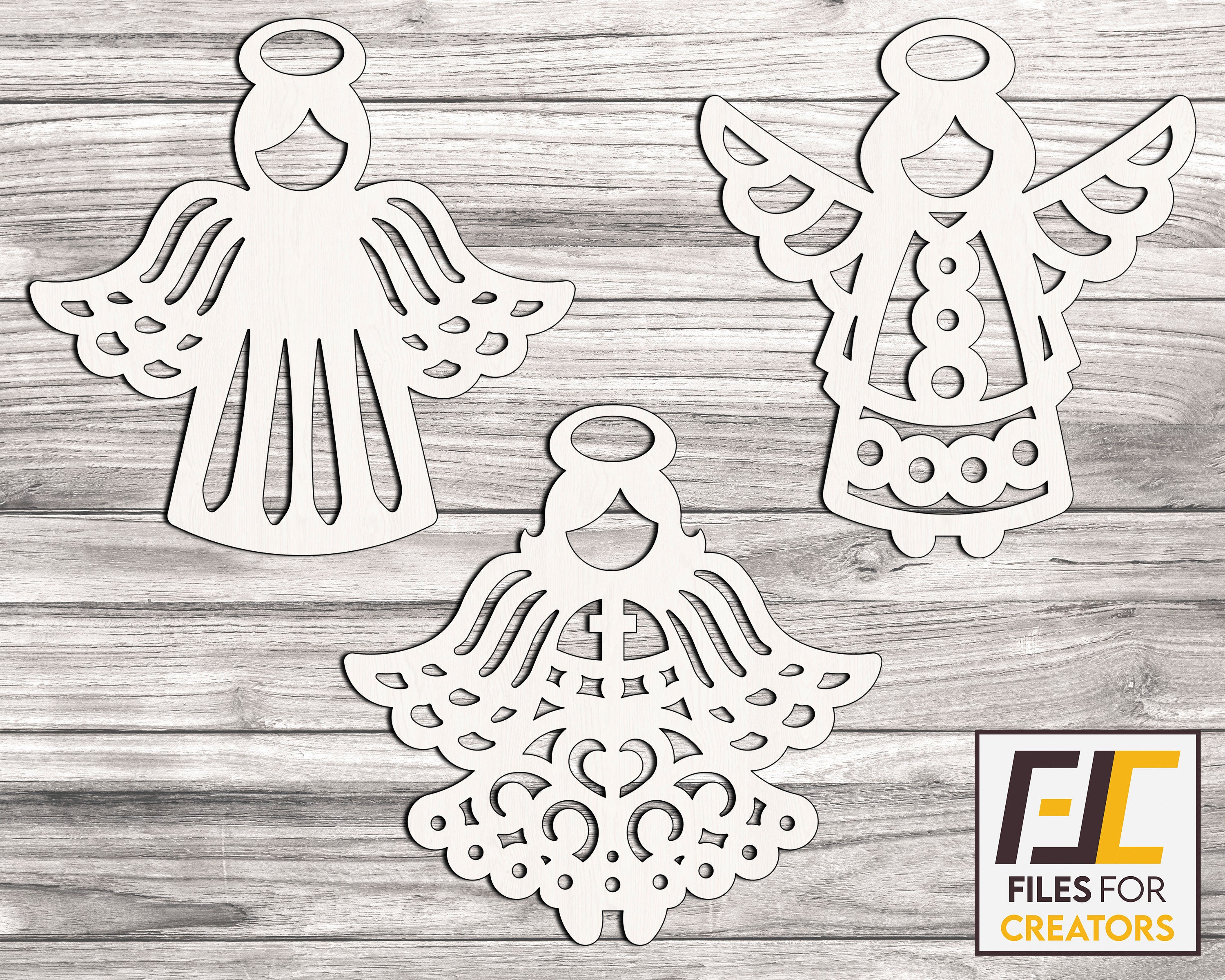 Angel Christmas Ornaments Laser Cut Svg Dxf Files. Cnc Files - Etsy