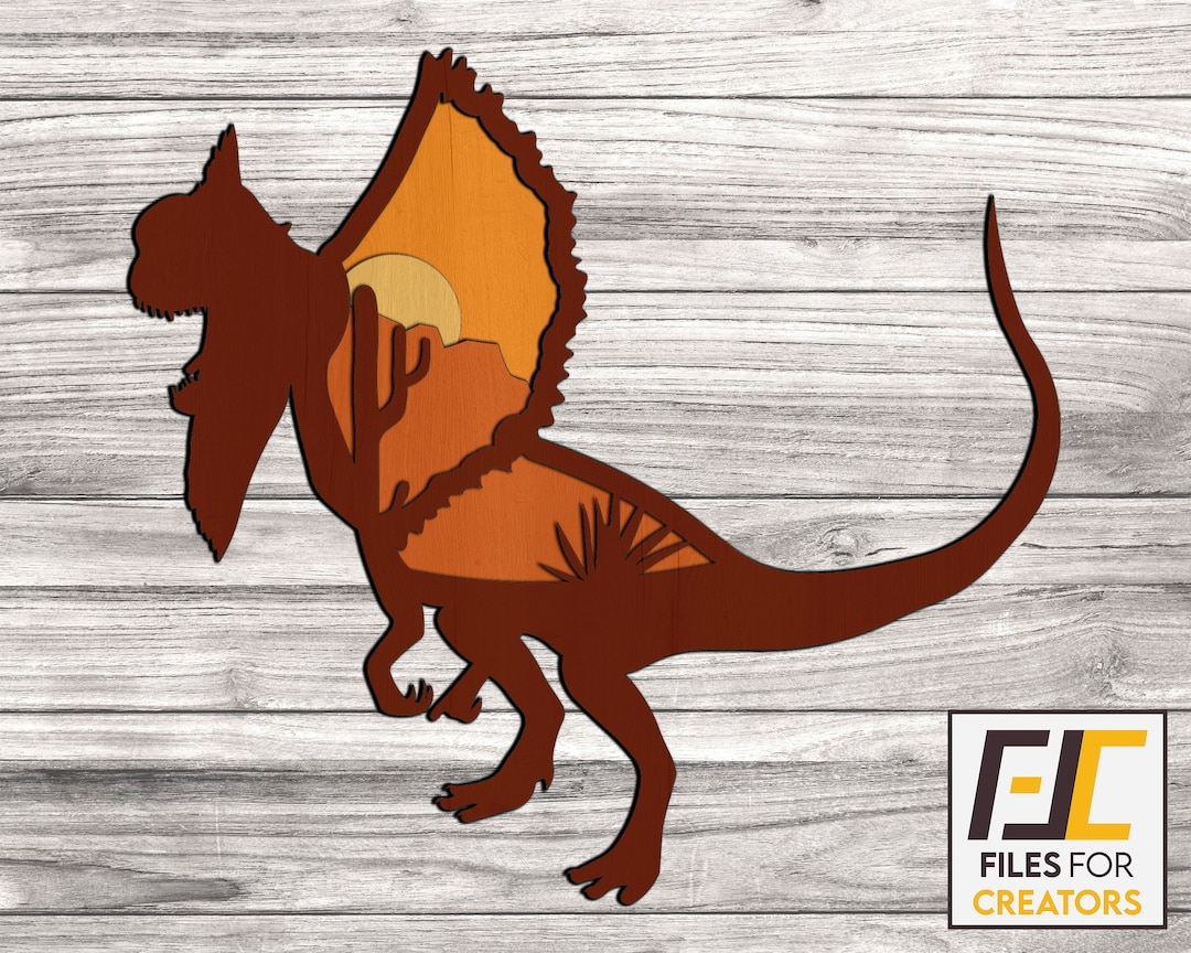 Dilophosaurus Laser Cut Files / Laser Cut Vector Model / Multi Layer ...