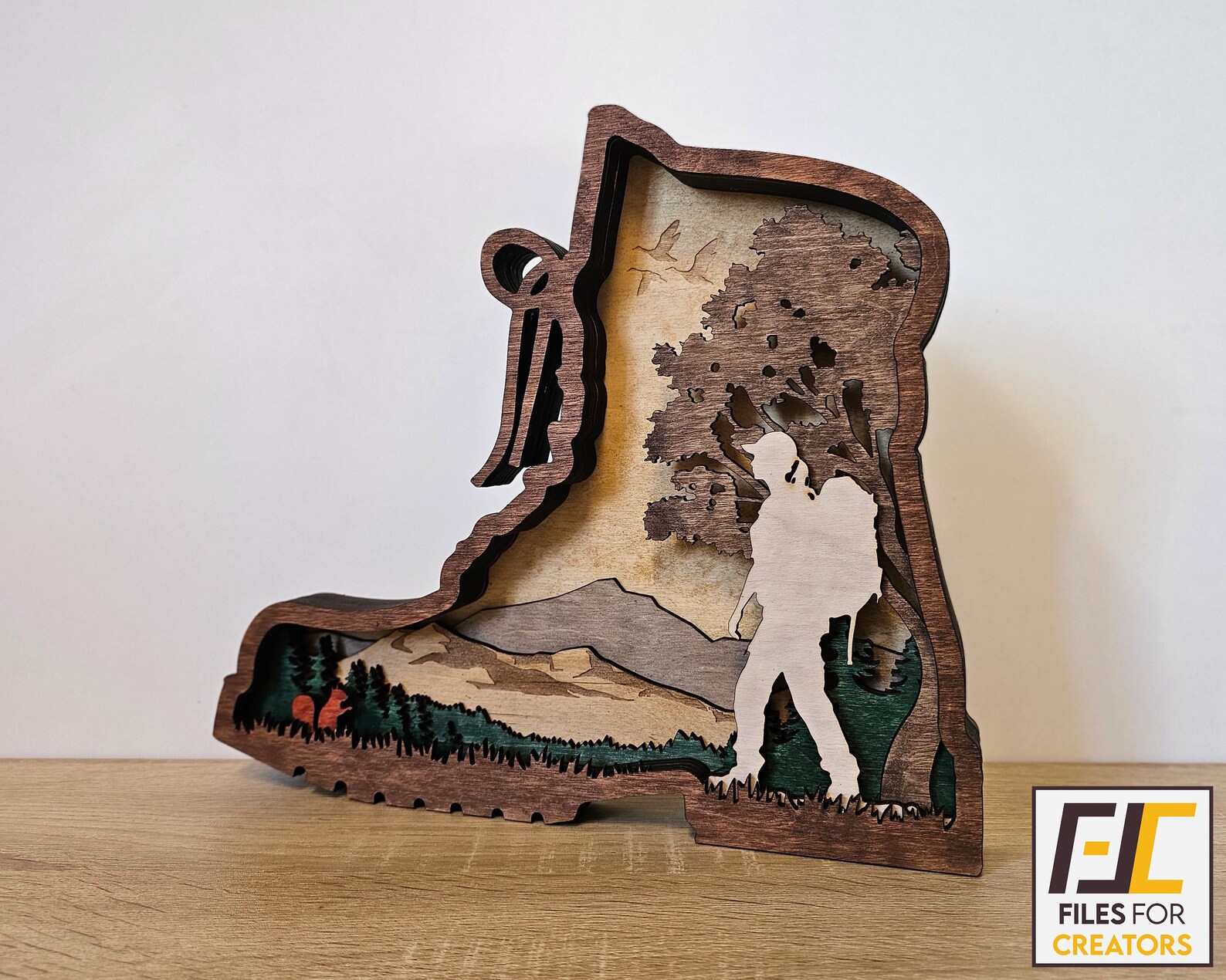 Hiking Boot Mountain Scene Laser Cut File SVG DXF (digital Download) - Etsy