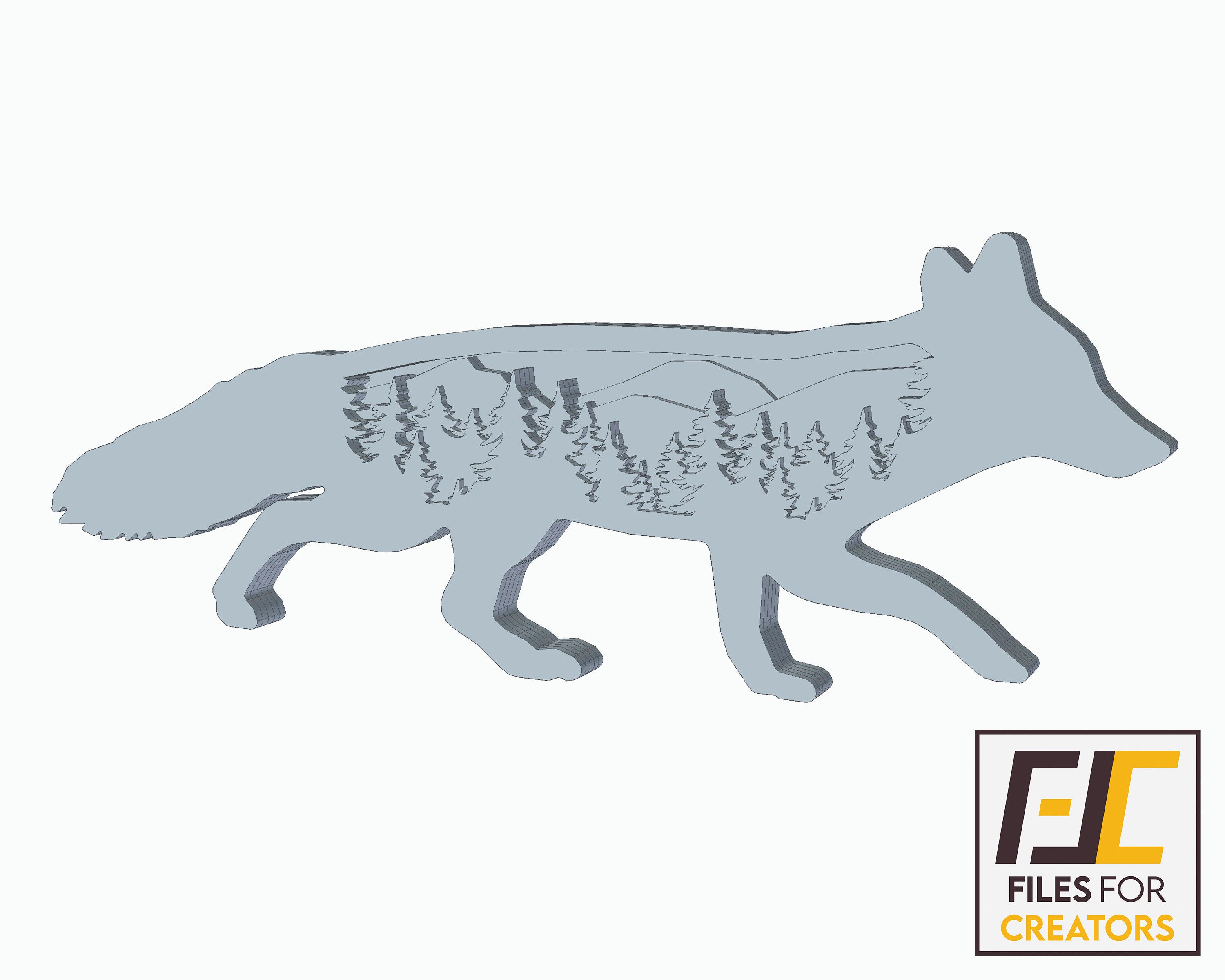 Fox Laser Cut Svg Dxf Files. Cnc Files for Wood. Glowforge | Etsy
