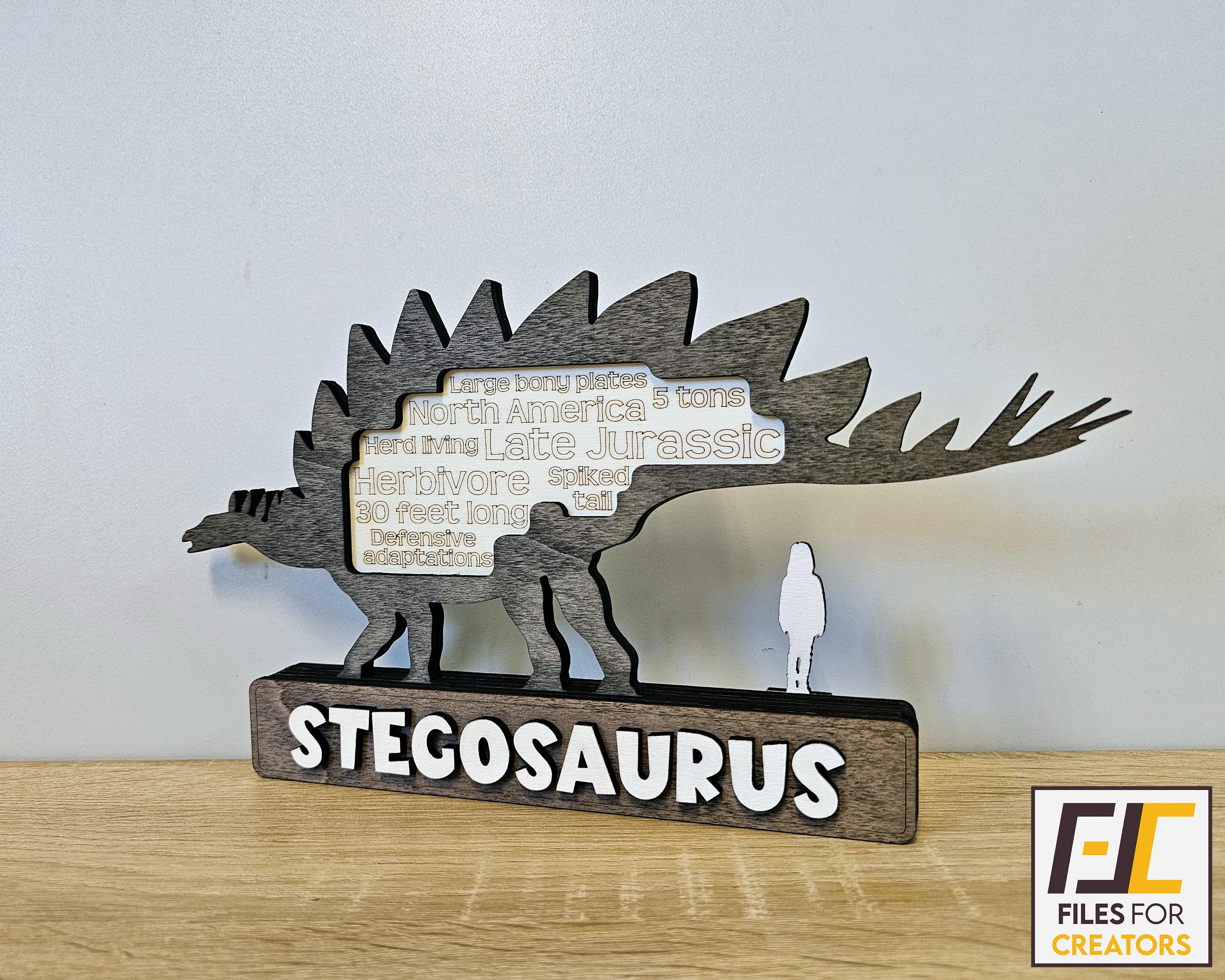 Stegosaurus Dinosaur Laser Cut File: DIY Woodworking SVG DXF (digital ...