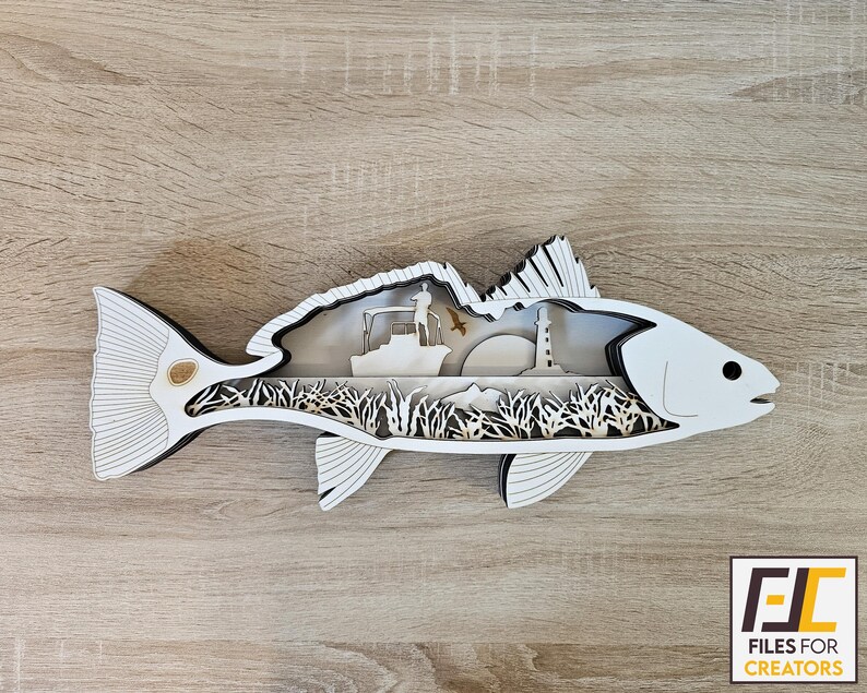 Redfish Laser Cut File: Ocean Scene SVG DXF (digital Download) - Etsy
