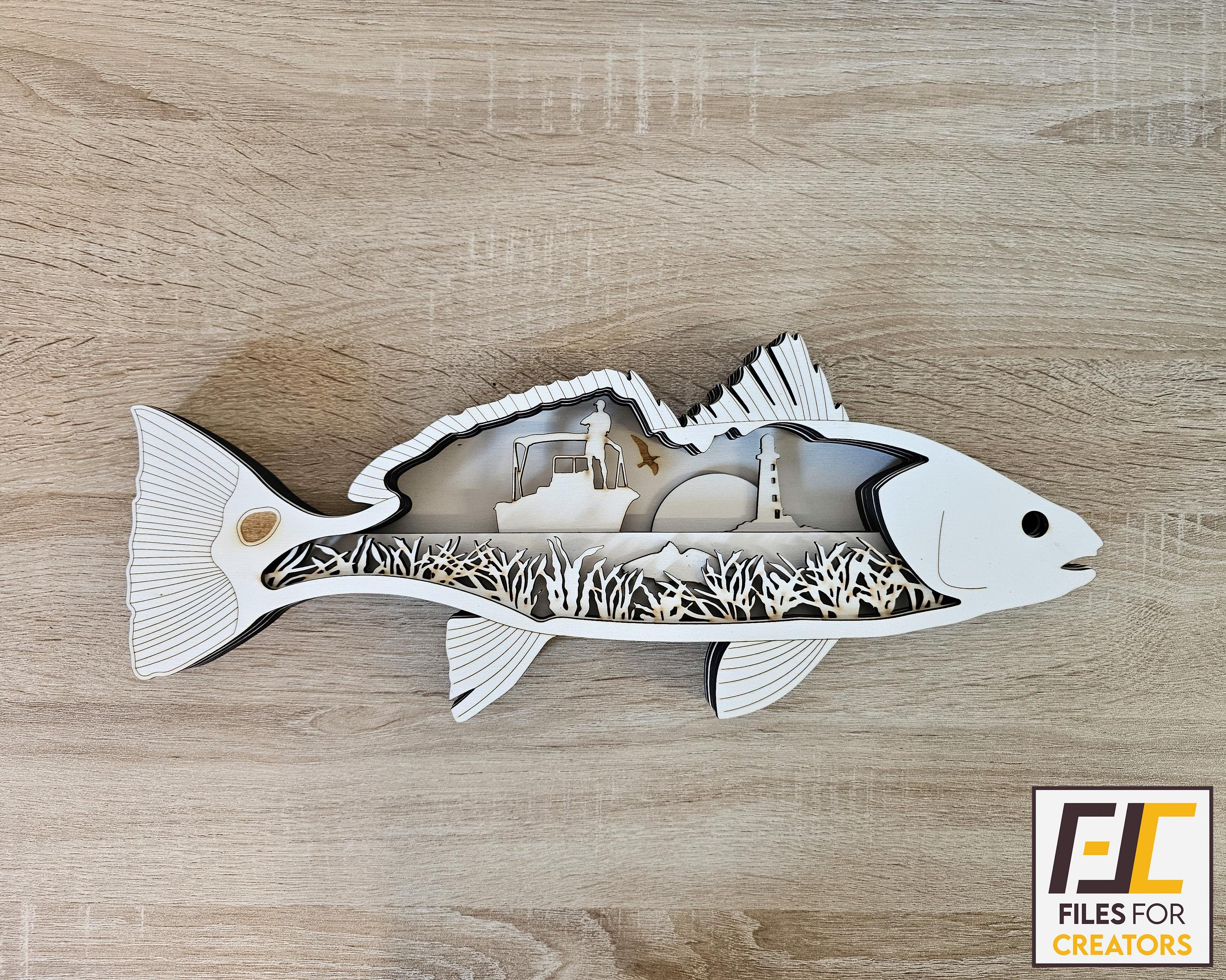 Redfish Laser Cut File: Ocean Scene SVG DXF (digital Download) - Etsy