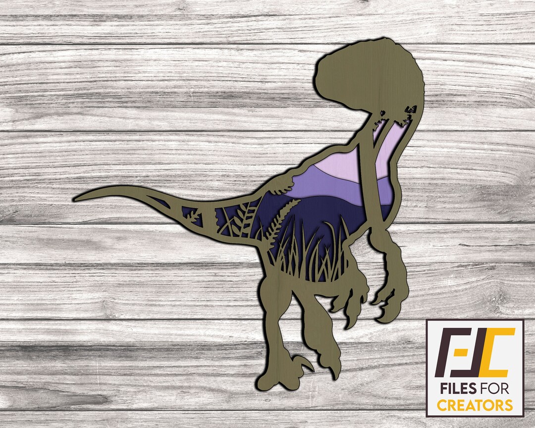 Velociraptor Laser Cut Files / Laser Cut Vector Model / Multi Layer ...