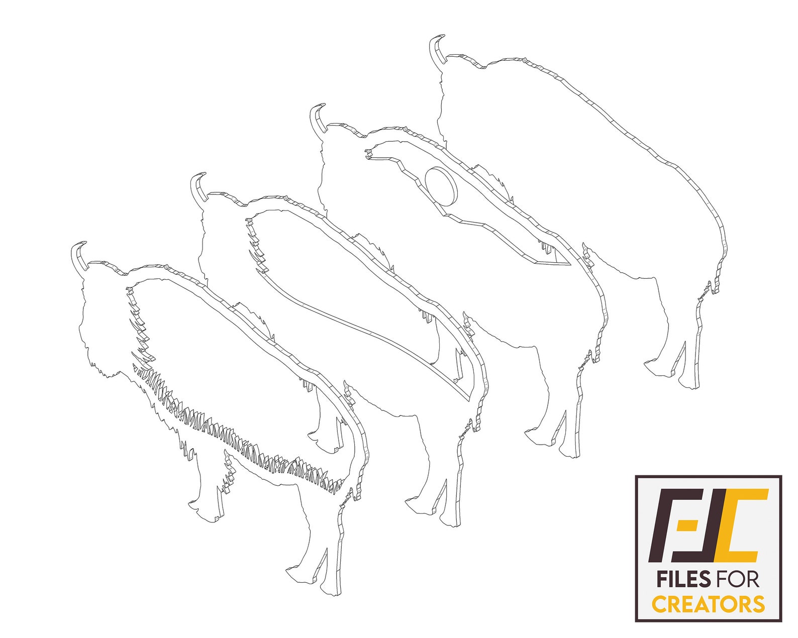Bison Laser Cut Svg Dxf Files. Cnc Files for Wood. Wall Art - Etsy