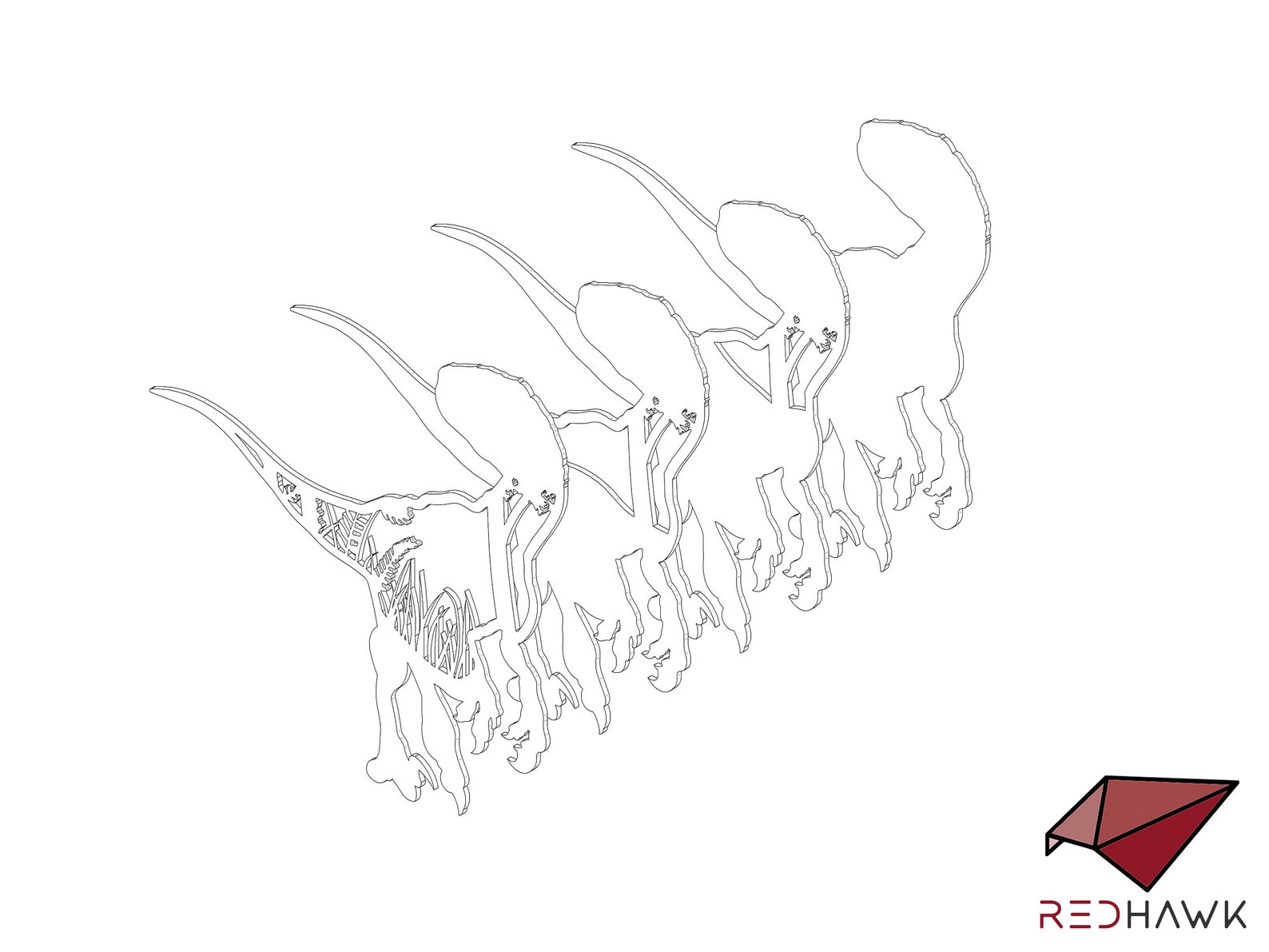 Velociraptor laser cut files / laser cut vector model / multi | Etsy