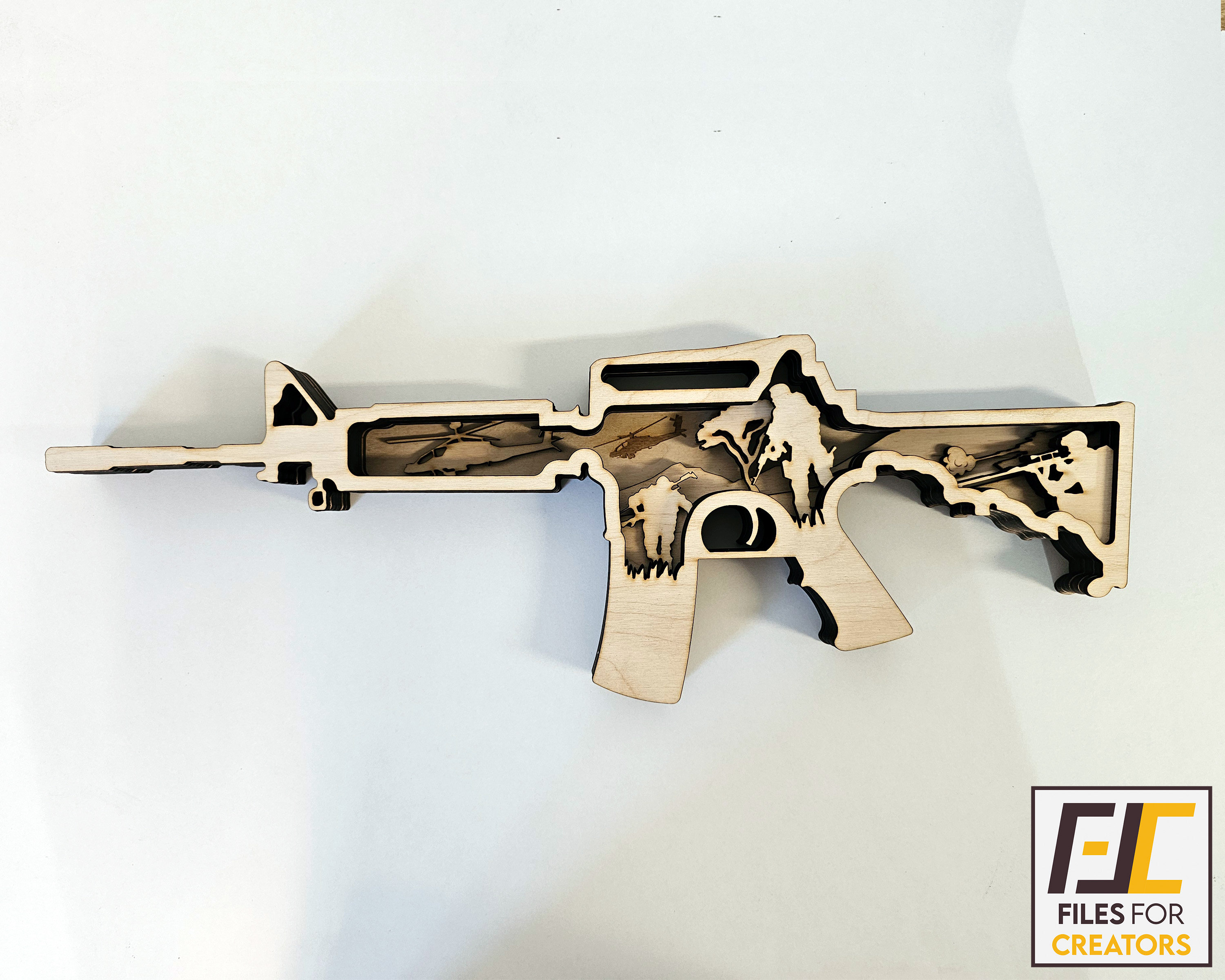 M16 M4 Rifle Laser Cut SVG, DXF File - Instant Download for DIY ...