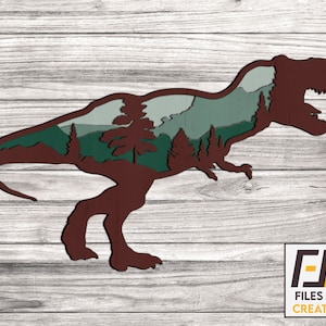 T-REX Laser Cut Files / Laser Cut Vector Model / Multi Layer Wall Decor ...