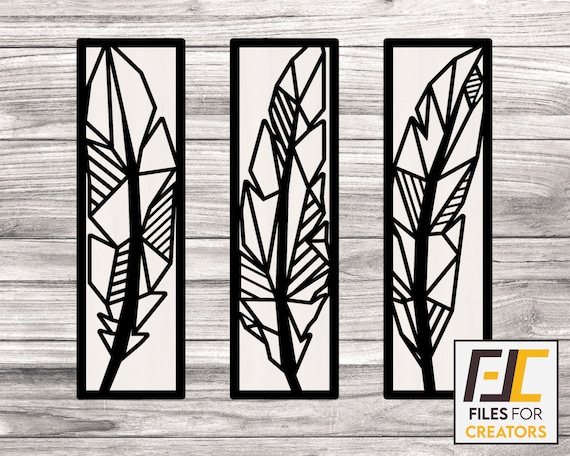 Feathers Laser Cut Svg Dxf Files. Cnc Files for Wood. Wall - Etsy