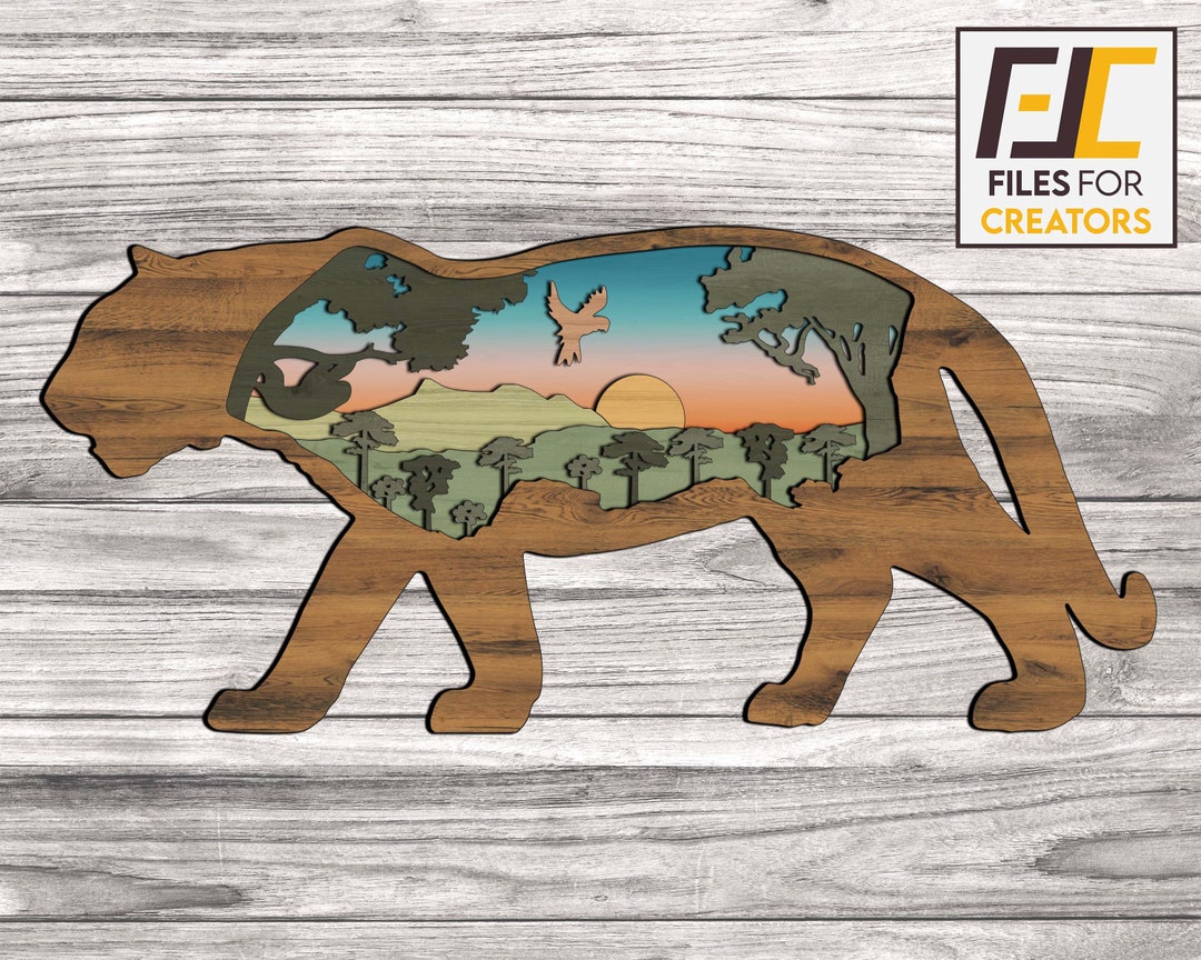 Tiger / Jungle Laser Cut, Svg Dxf Files. Cnc Files for Wood. Glowforge ...