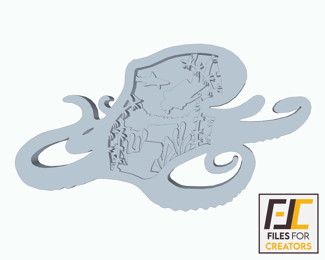 Octopus Laser Cut Svg Dxf Files. Cnc Files for Wood. - Etsy