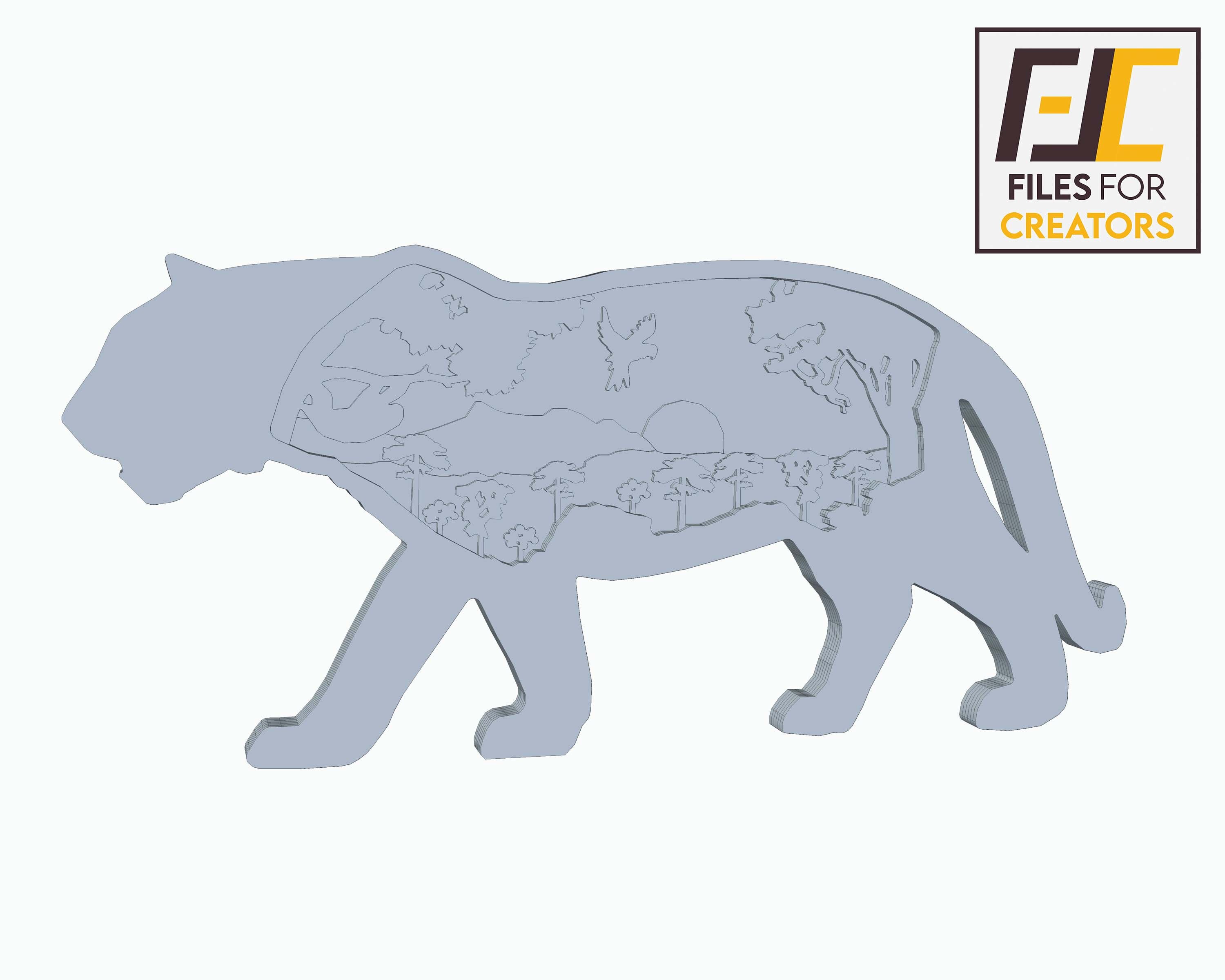 Tiger Jungle Laser Cut File: CNC Wood, Glowforge Ready (SVG/DXF) - Etsy UK