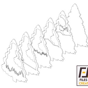 Christmas Tree Scene Laser Cut, Svg Dxf Files. Cnc Files for Wood. Wall ...