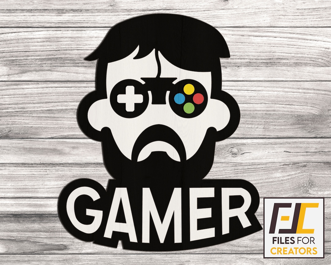 Gamer Wall Decor Laser Cut File: Multi-layer Vector Plan (PDF, SVG, DXF ...