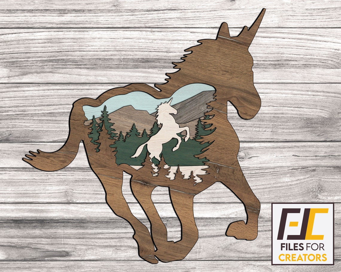 Unicorn Laser Cut, Svg Dxf Files. Cnc Files for Wood. Glowforge Ready ...