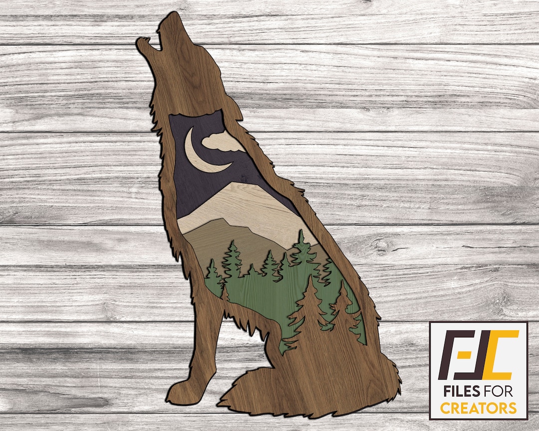 Wolf Laser Cut, Svg Dxf Files. Cnc Files for Wood. Wall Art, Decal ...
