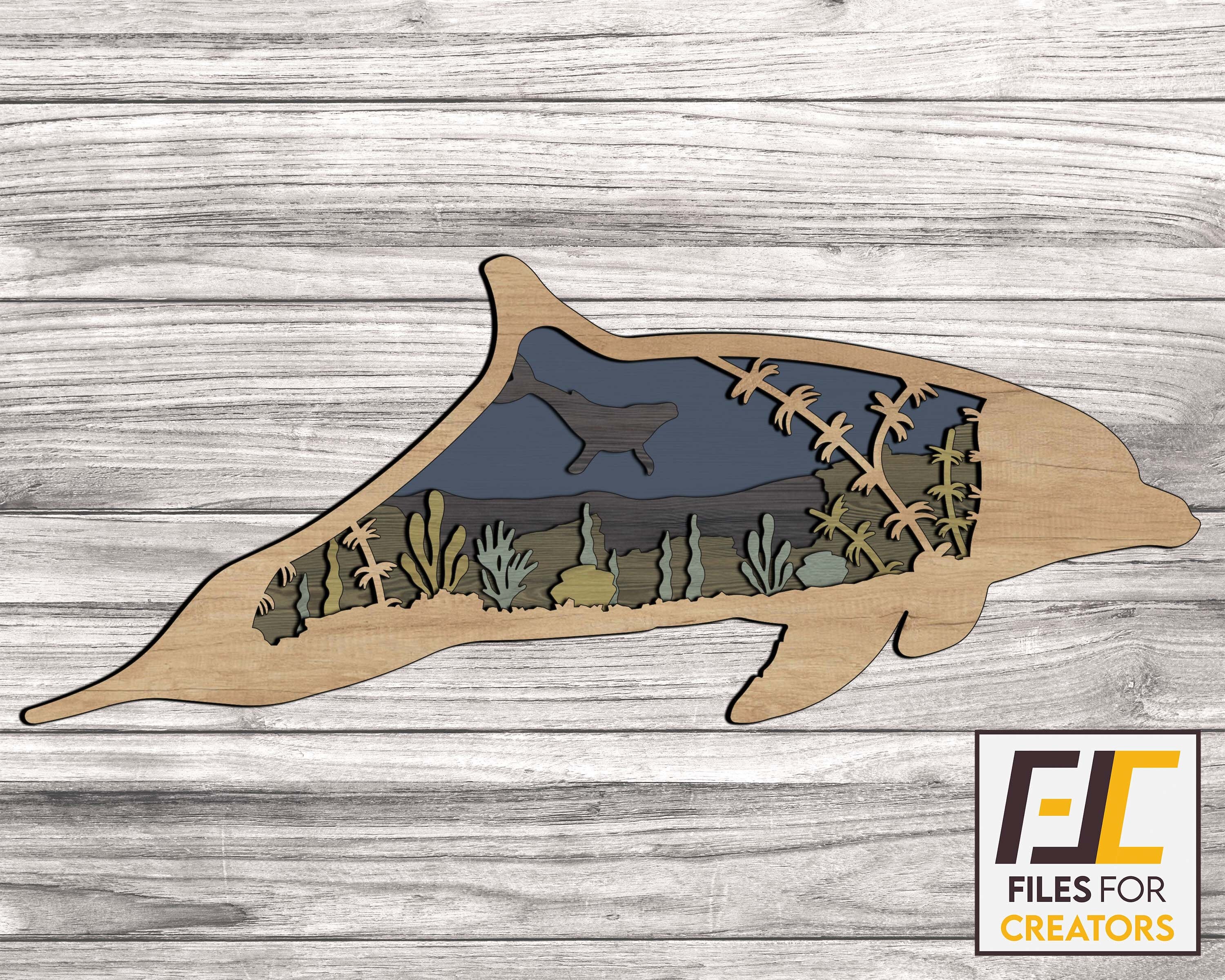 Sea Animals Laser Cut Files: CNC Wood Art, Decal Template (SVG/DXF) - Etsy