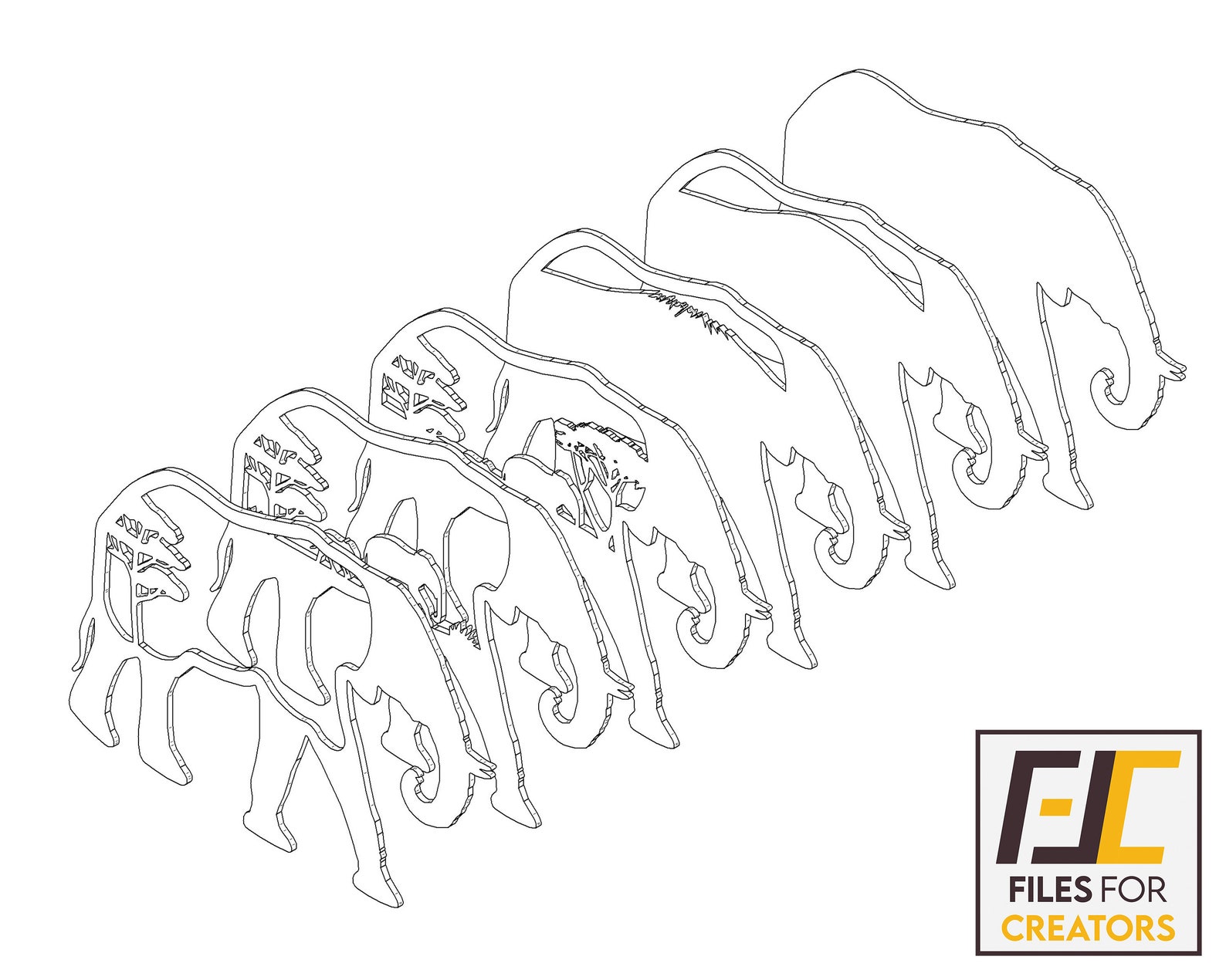 Elephant Laser Cut Svg Dxf Files. Cnc Files for Wood. - Etsy Hong Kong