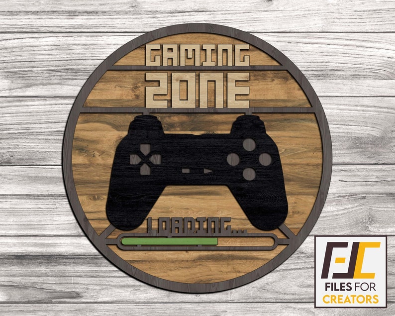 Gaming Zone Sign Laser Cut Files: SVG DXF CNC Glowforge Ready - Etsy