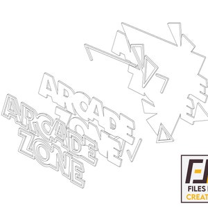 Arcade Zone Laser Cut Files, Vector Cutting Plan, Multi-layer Wall ...