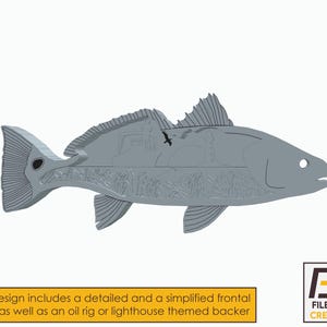 Redfish Laser Cut File: Ocean Scene SVG DXF (digital Download) - Etsy