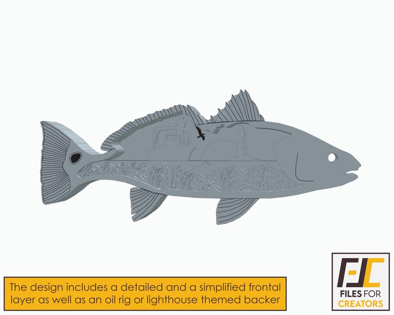 Redfish Laser Cut File: Ocean Scene SVG DXF (digital Download) - Etsy