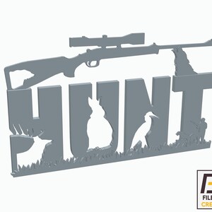 Hunt Sign Laser Cut File: Multilayered Hunting Scene SVG, DXF (digital ...