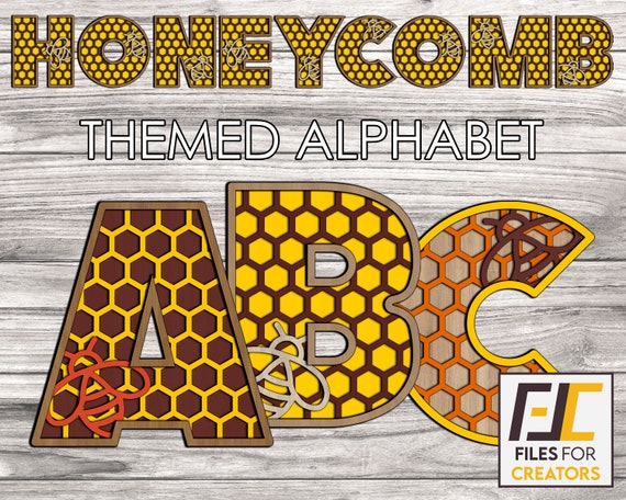 Honeycomb Alphabet Letters Honeycomb Alphabet Stock Illustrations