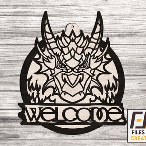 Multi-layer Dragon Welcome Sign Laser Cut File / SVG DXF CNC Files for ...